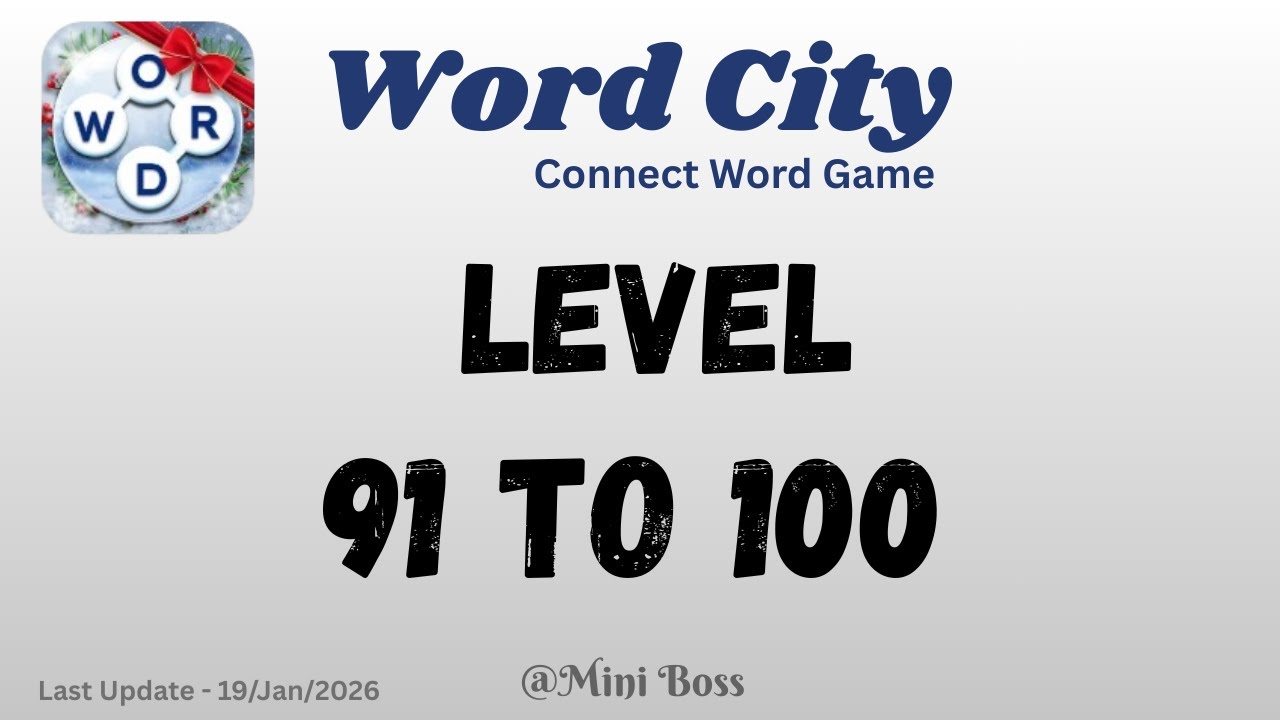 Word City Level Answers [91 to 100 Levels] | Connect Word Game 🧩 | Mini ...