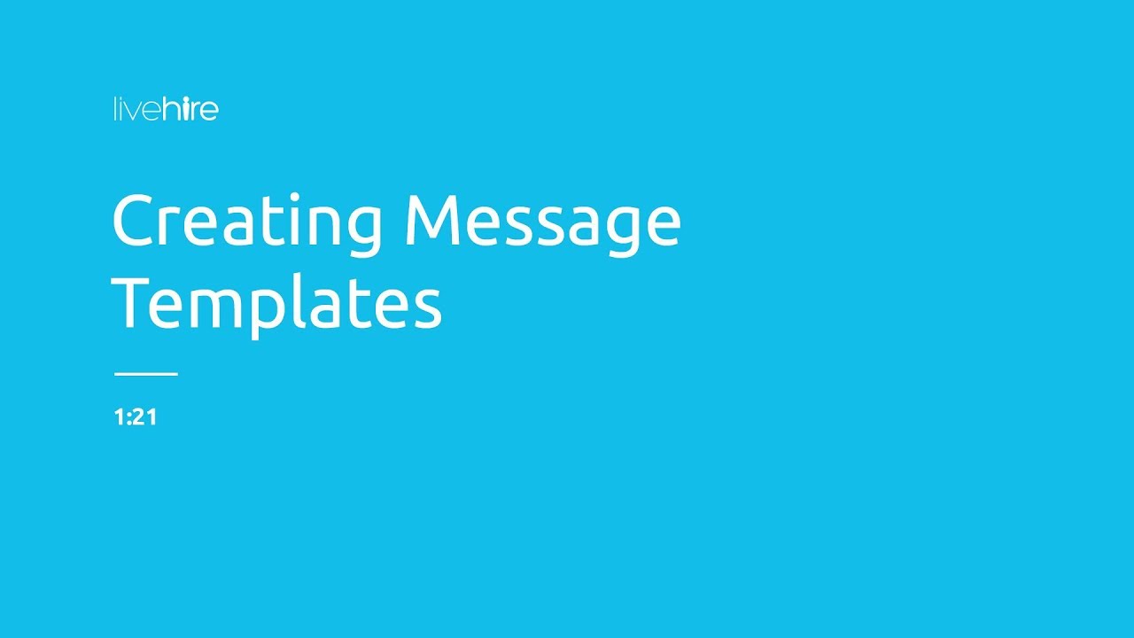 Creating Message Templates - YouTube