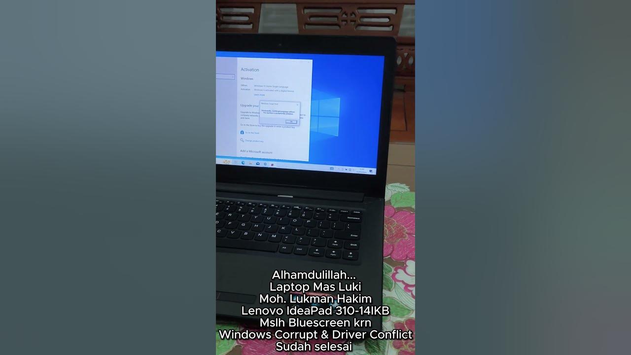 Laptop Mas Luki Lenovo IdeaPad 310-14IKB Mslh Bluescreen krn Windows Corrupt & Driver Conflict ...