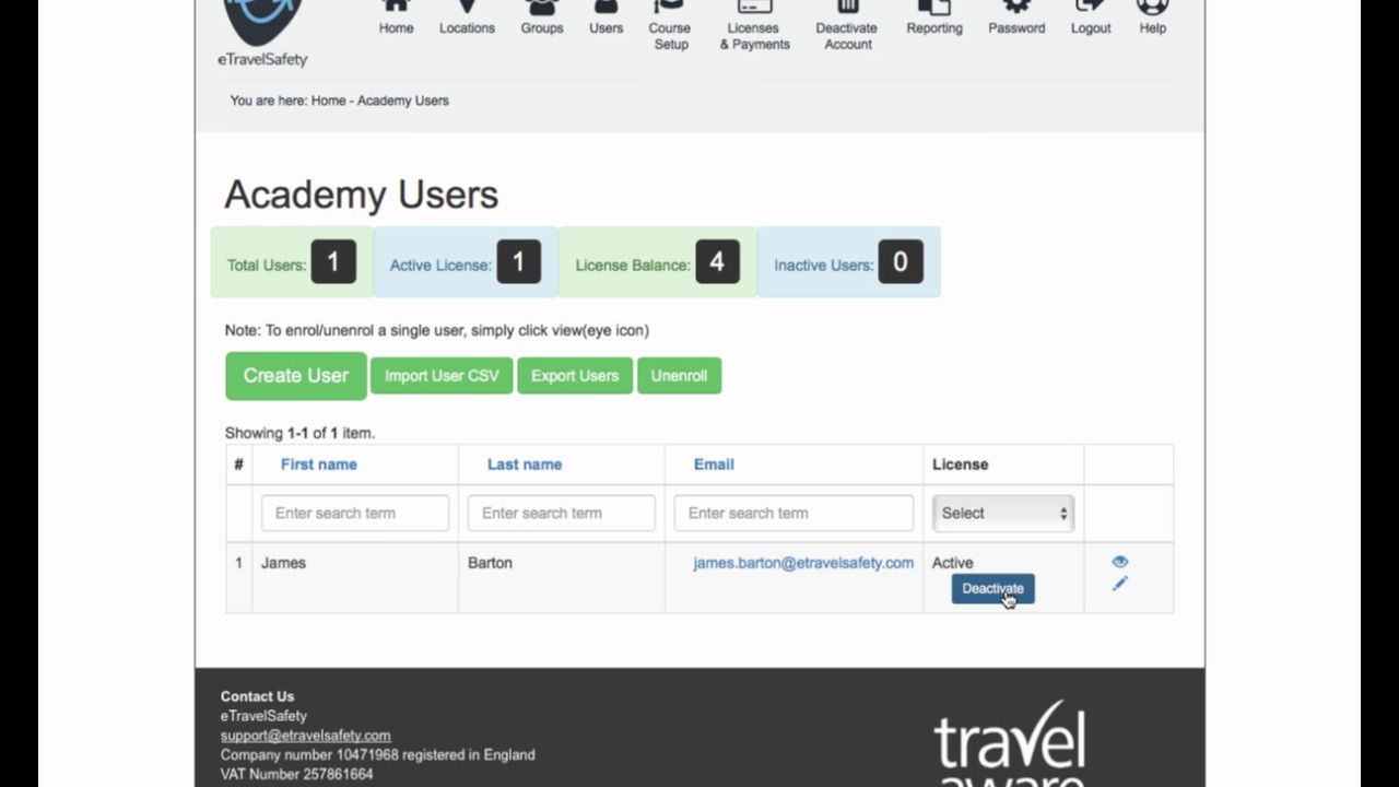 How To Create A User On eTS Academy - YouTube
