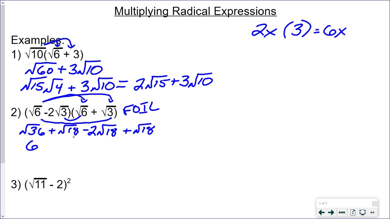 Multiplying Radical Expressions Multiplying Radical Expressions