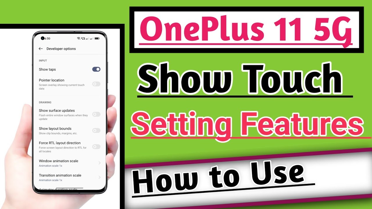 OnePlus 11 5G How to Use Show Touch setting | Show touch setting kaise ...