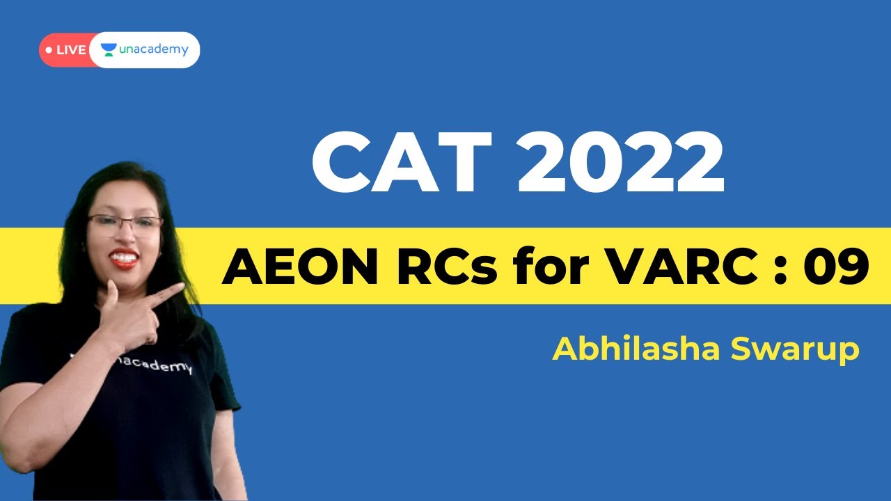 AEON RCs | CAT 2022 VARC Preparation |9| | CAT | Abhilasha Swarup - YouTube