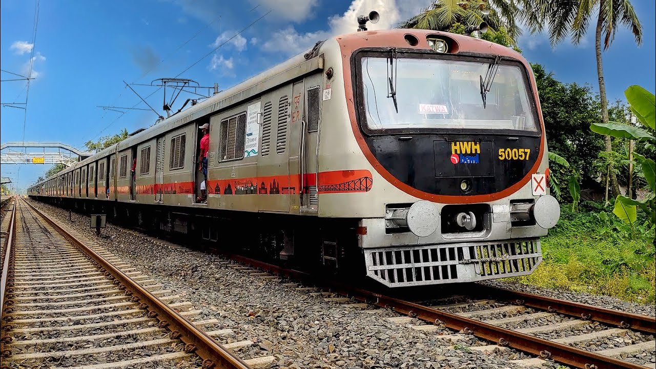 Modern BEML EMU Train moved gorgeously on station and exit with high ...