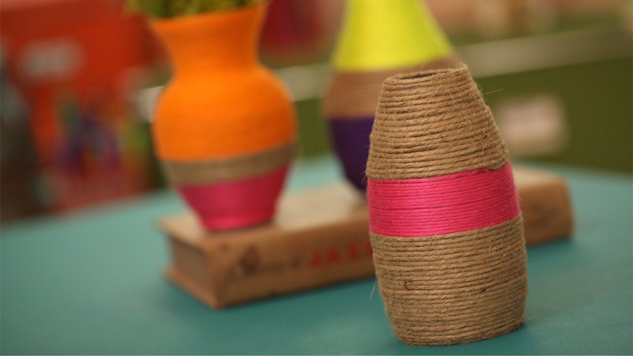 How to Make String Wrapped Vases || KIN DIY - YouTube