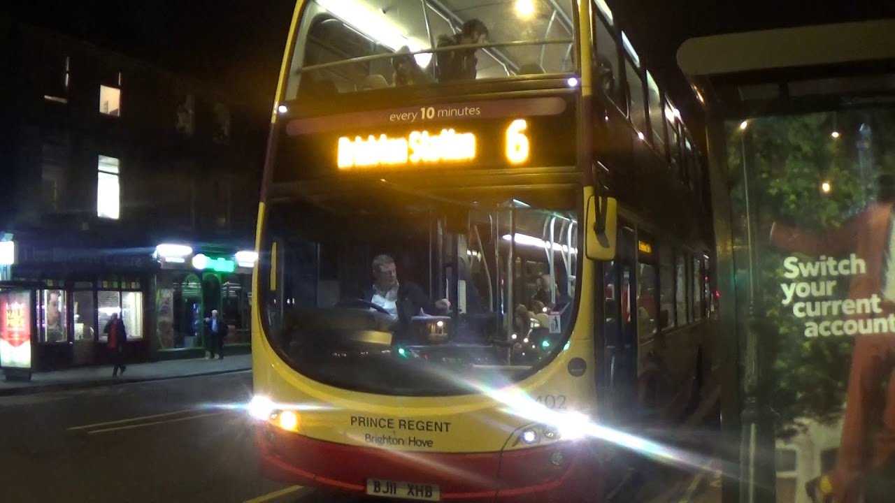 Brighton and Hove bus route 6 departing Hove George Street bus stop ...
