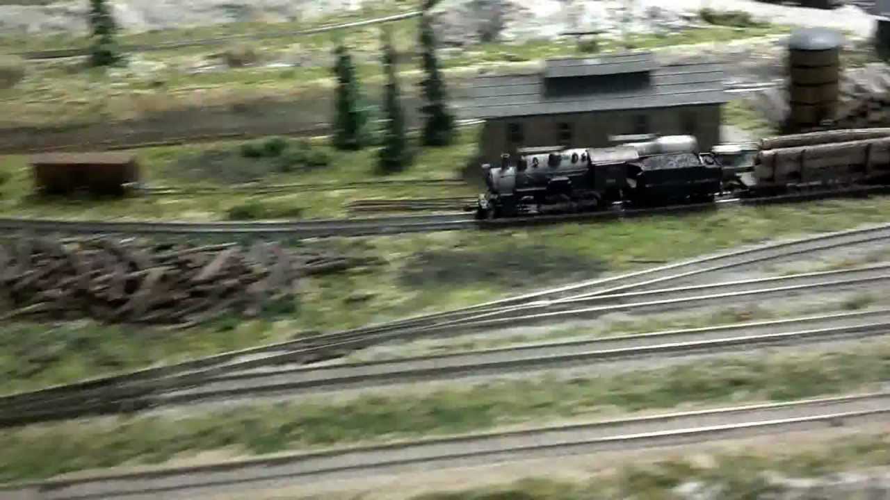 Midwest N Pioneer logging scene n scale - YouTube