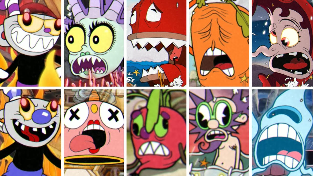 Cuphead - All KO & Death Animations (Secret Bosses Included) - YouTube