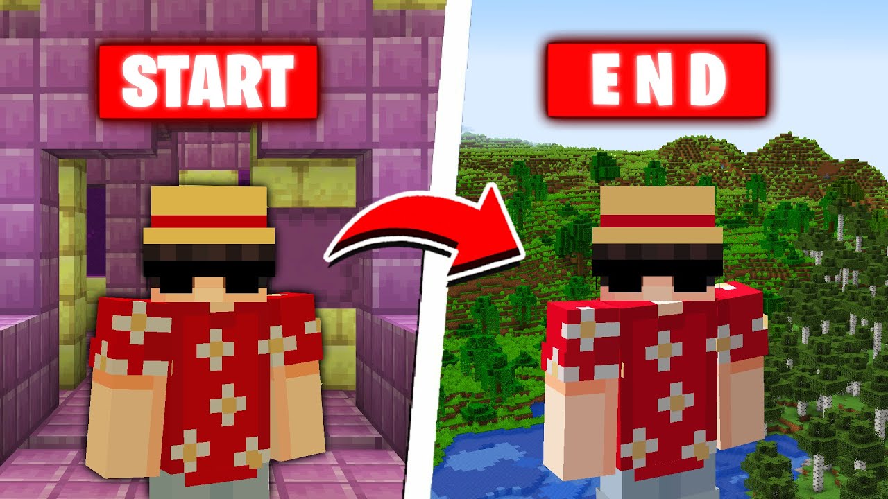 Beating Minecraft Backwards in Hardcore Difficulty - YouTube