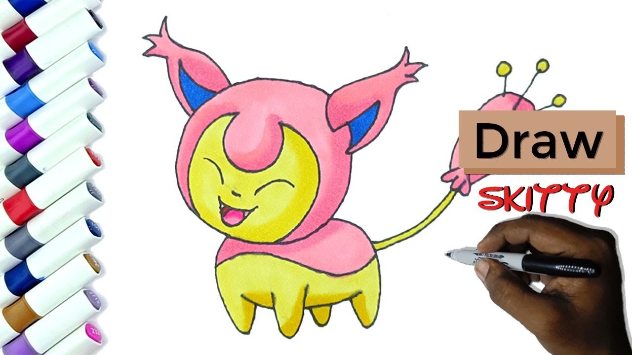 Drawing Skitty !!! How To Draw Skitty from Pokemon - YouTube
