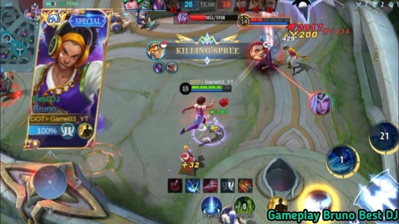 Gameplay Bruno Skin Best DJ Mobile legend: Bang Bang #2023 # ...
