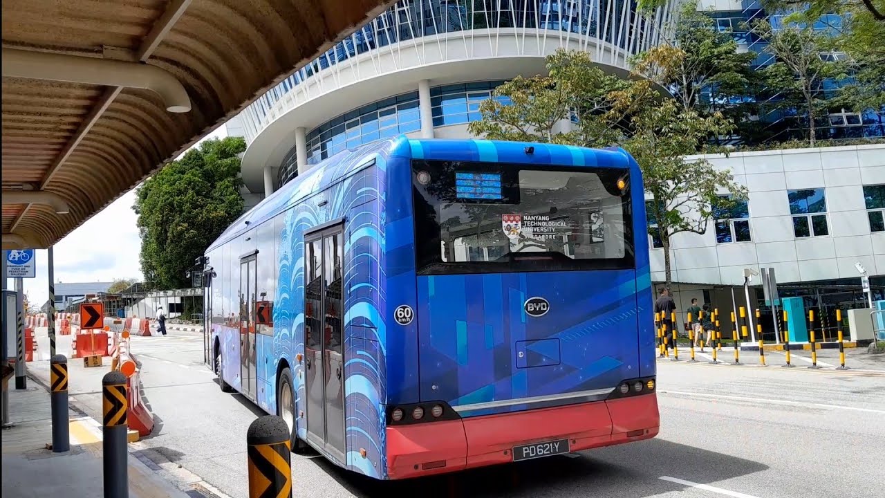 NTU ISB: [PD621Y] On Campus Blue Departing NIE Block 2 Bus Stop Along ...