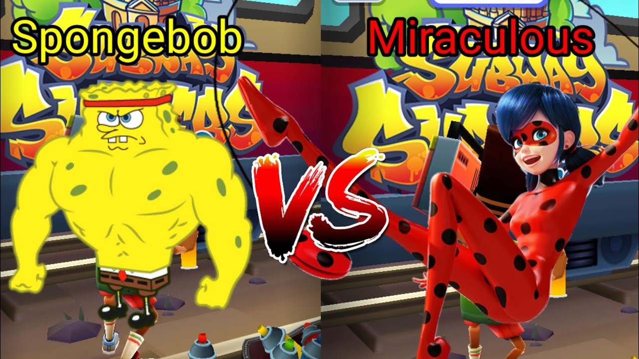 Buff Spongebob vs Miraculous Ladybug | Spongebob vs Miraculous racing ...