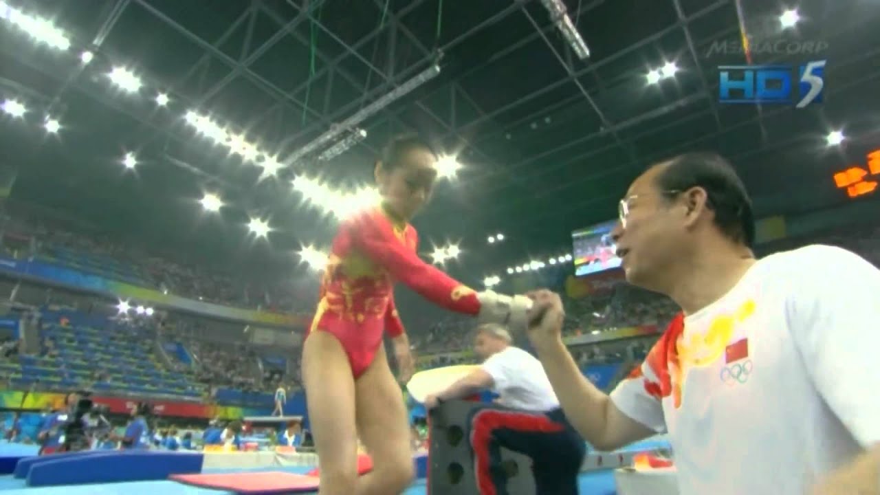Deng Linlin - Vault - 2008 Olympics Team Final - YouTube