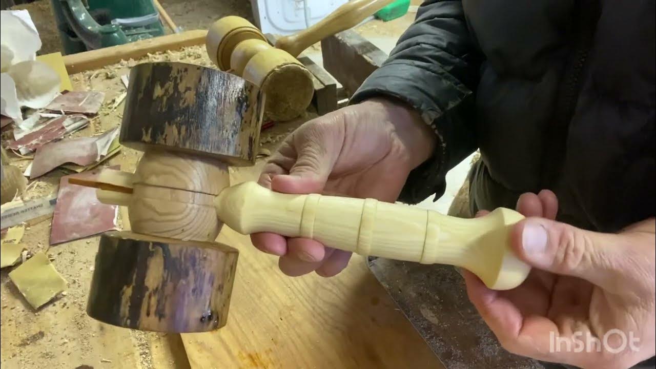 Wood turning a fast well made mallet! - YouTube