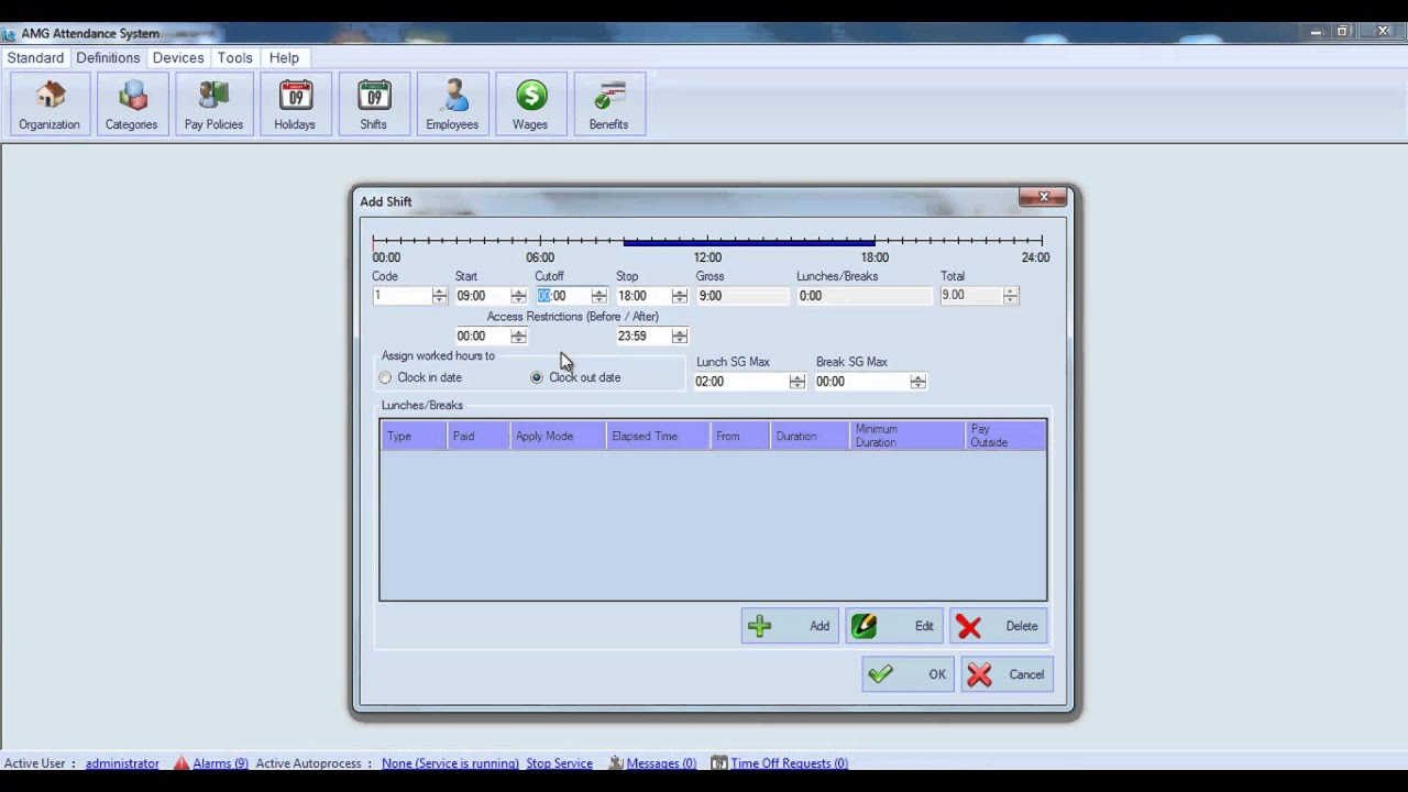 AMG Time And Attendance system video tutorial: Shifts - YouTube
