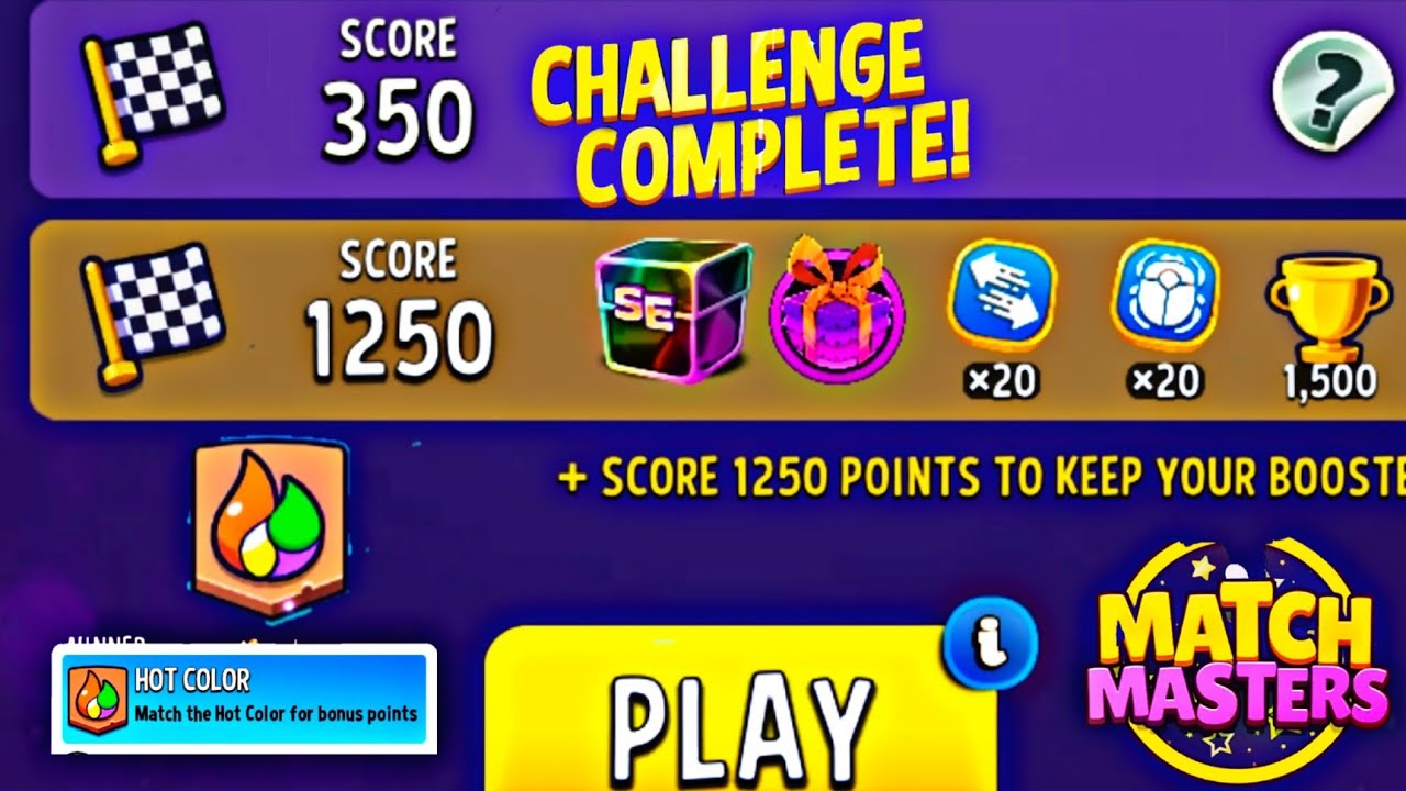 hot color solo challenge match masters score really 1250 score solo challenge . - YouTube