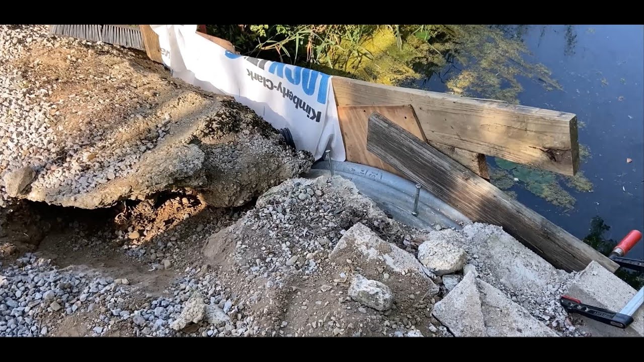 OldGuyDIY Form & Fill Concrete Retaining Wall @ Culvert In Stream. $90 ...