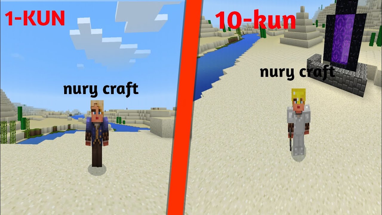 MEN MINECRAFT DA CHÕLDA 100 KUN YASHADIM - YouTube