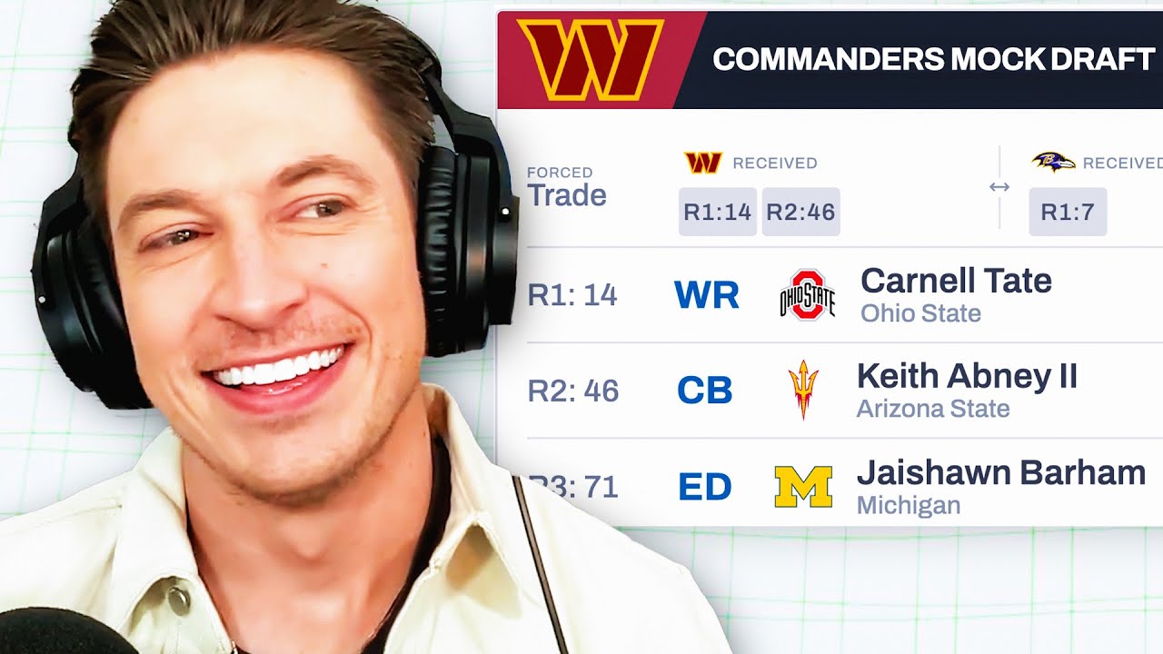 3 Round Mock Draft: Washington Commanders - YouTube