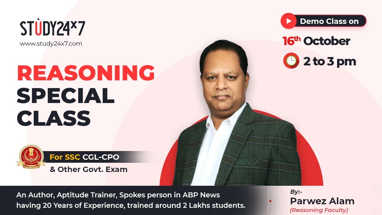 Reasoning Special by Parwez Sir for all Government Exam - YouTube