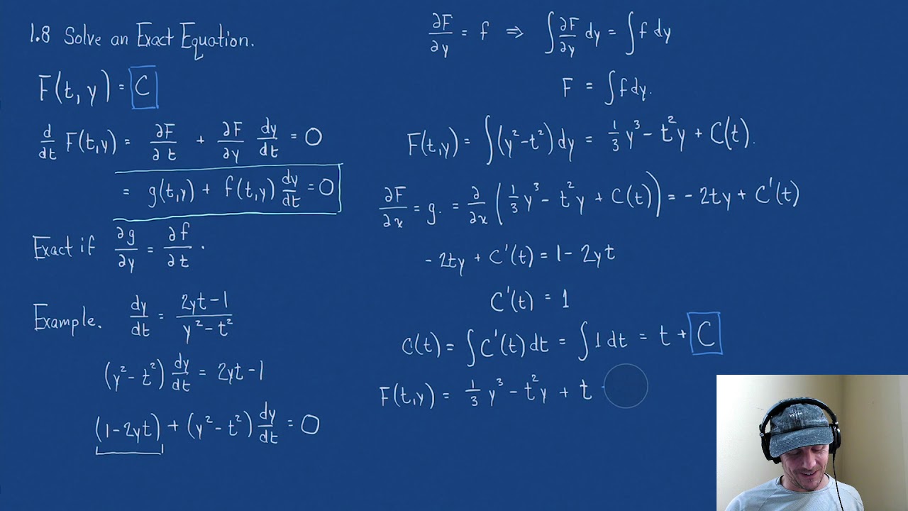 1.8 Solve an Exact Equation - YouTube