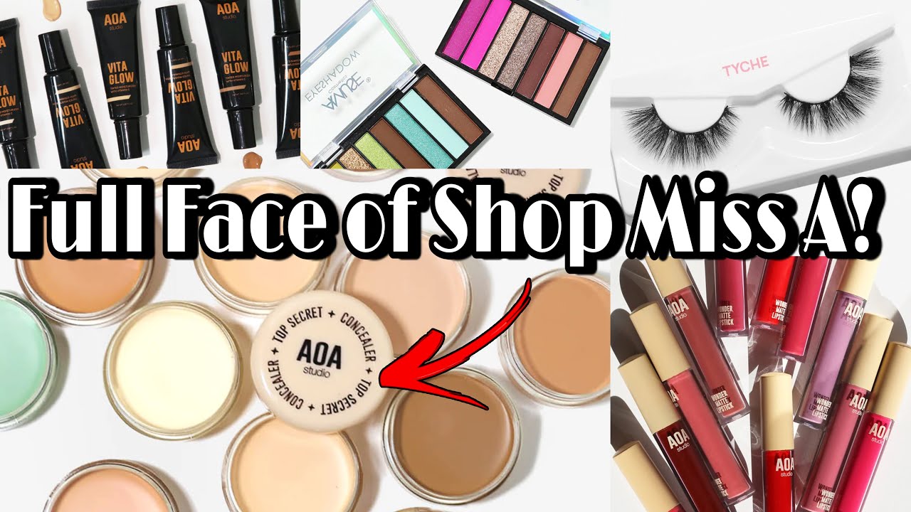 FULL FACE SHOP MISS A MAKEUP // EVERYTHING $1.00🥳 - YouTube