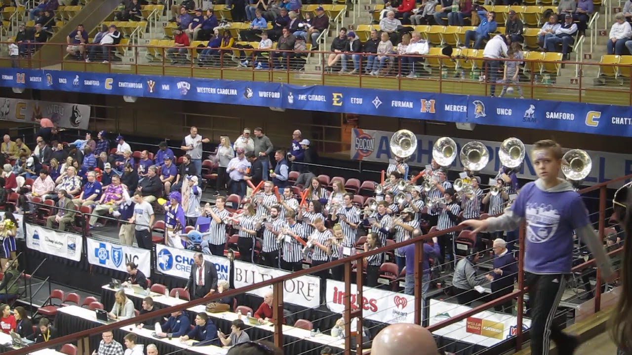 WCU's Cathouse Band at the SOCON tournament - YouTube