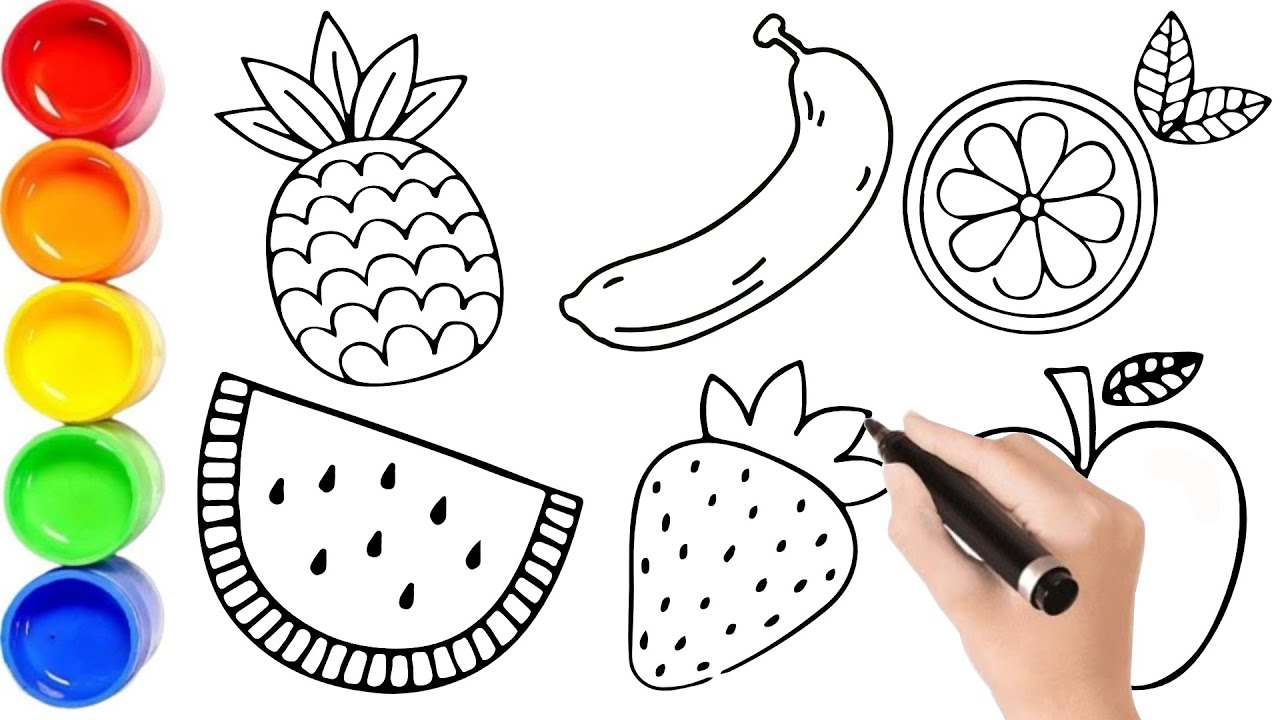 Fun and Educational Fruit Drawing and Coloring for Kids | Learn about ...