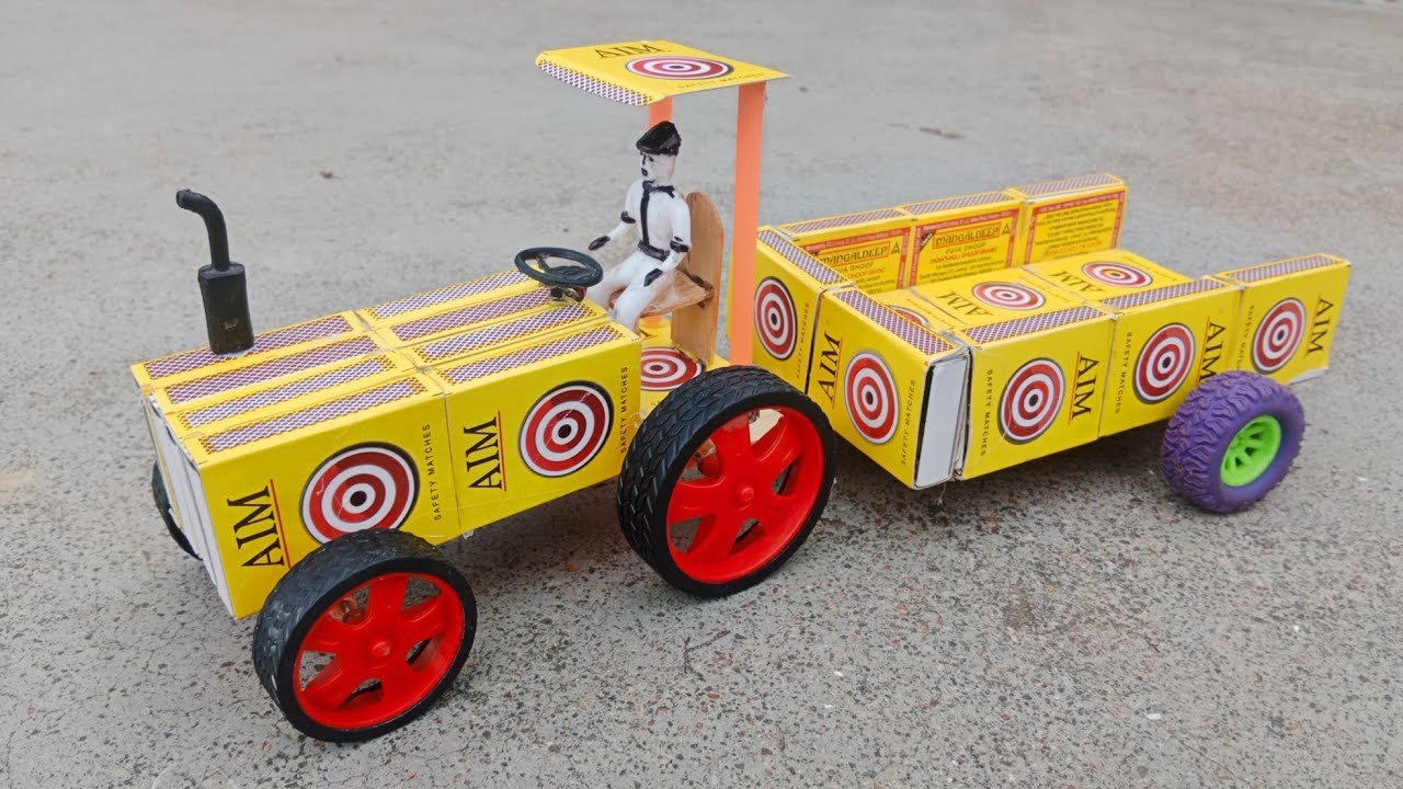 How To Make Matchbox Tractor Trolley At Home | Diy Mini Tractor Trolley ...