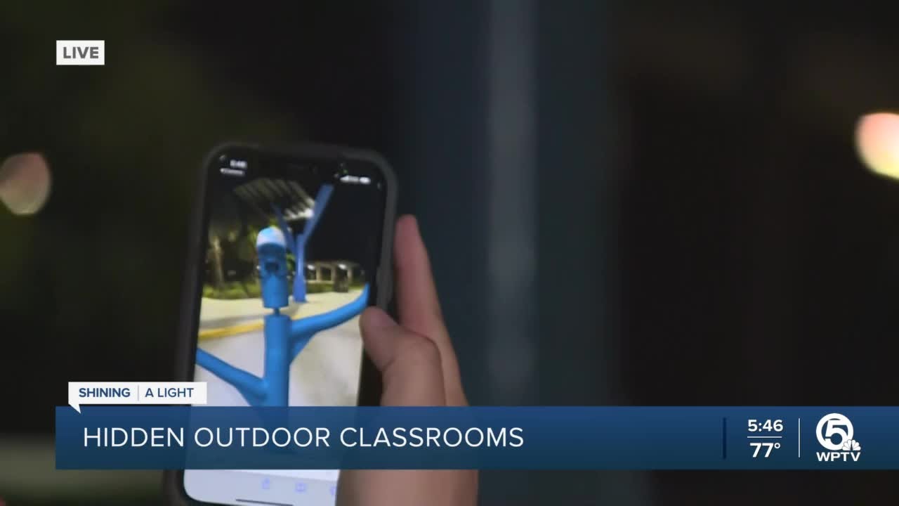 Hidden outdoor classrooms feature augmented reality - YouTube