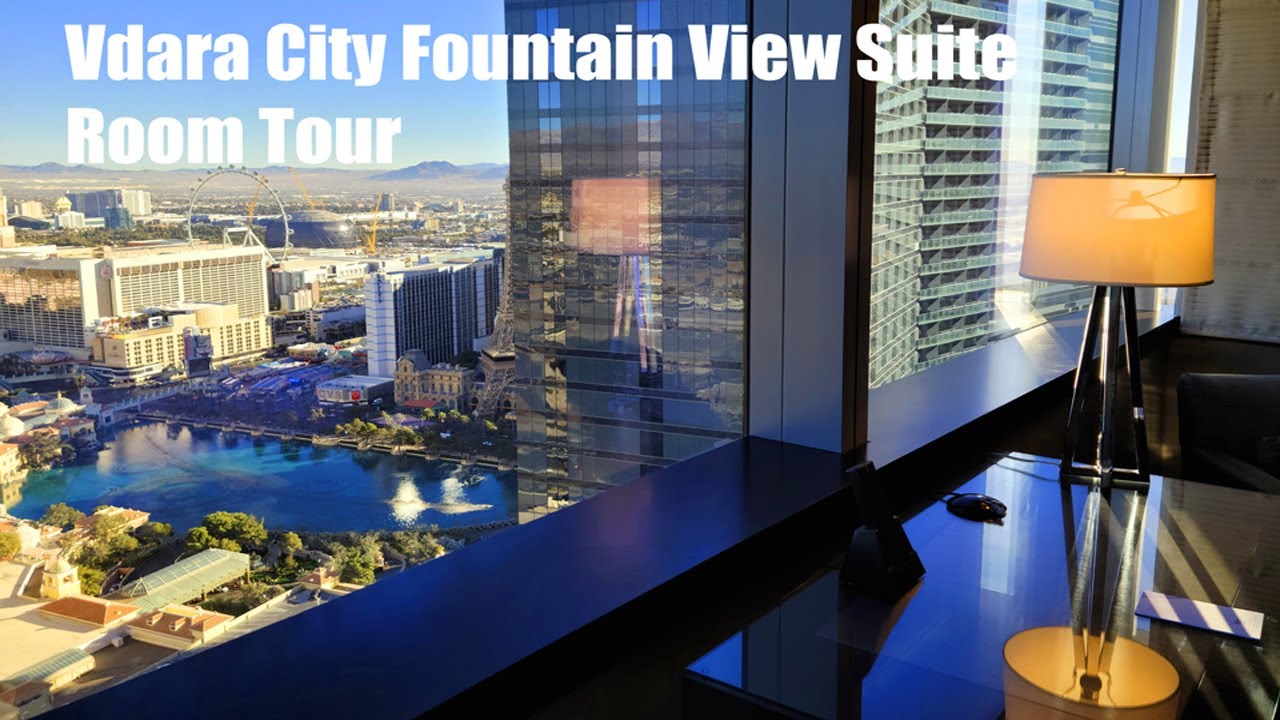 Vdara Las Vegas room tour of City Corner Fountain View Suite - YouTube