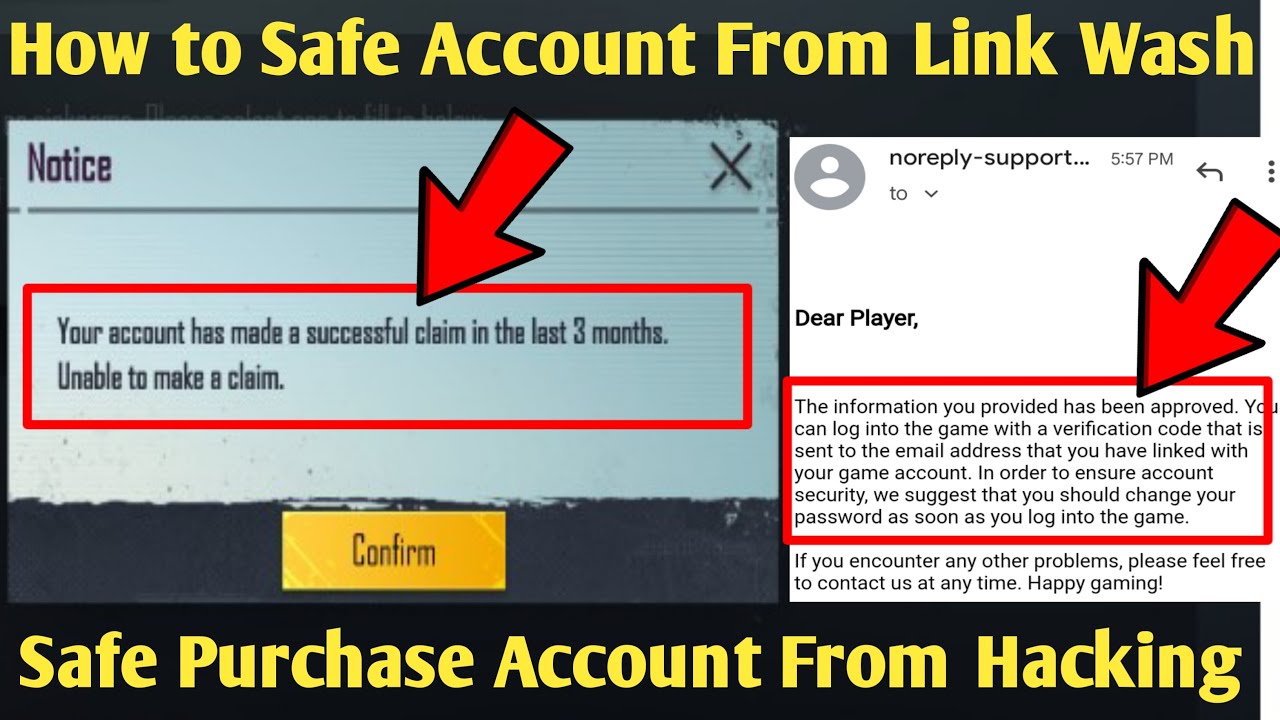 Safe Your Purchase Account From Link Wash | How to Safe BGMI Account ...