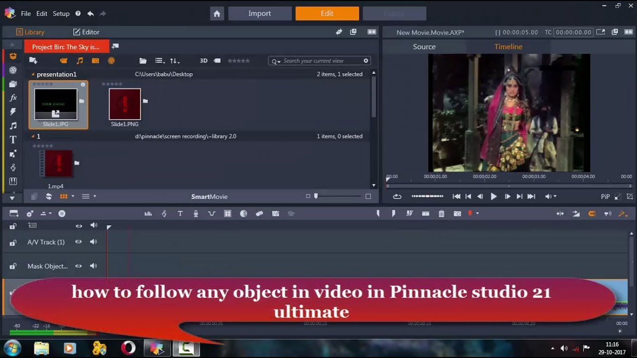 How to follow object in Pinnacle studio 21 ultimate (Hindi) - YouTube