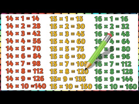 Learn Table 14 to 16 | Maths Tables | 14 to 16 Table (29/11/24) Tables ...