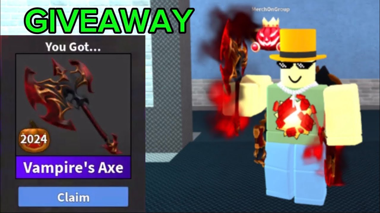 How to get the New VAMPIRES AXE I’m Giving away for FREE in Roblox Mm2 ...