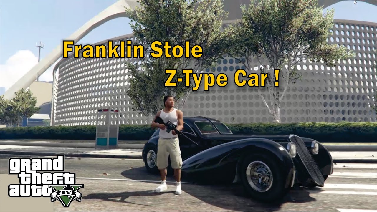 Franklin Stealing Z-Type Car | Driving "Z-Type" for the first time ...