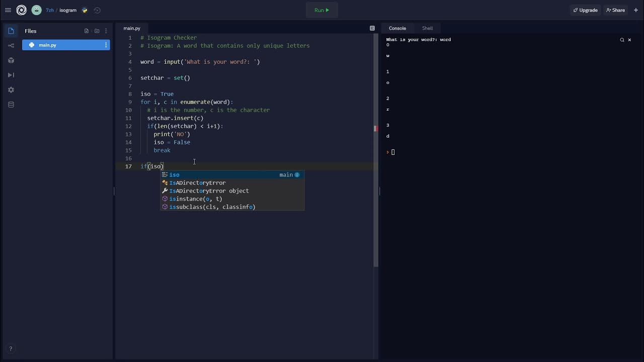 Python Isogram Checker - YouTube