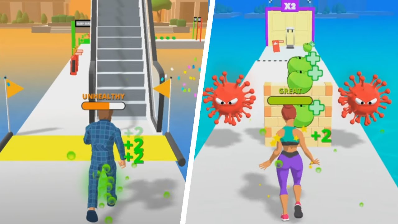 Run Healthy 😫💊🤸‍♀️ All Levels Gameplay 100% Walkthrough Trailer Android ...
