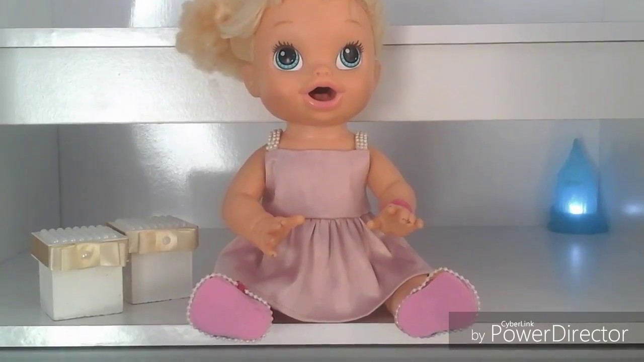 Como fazer vestido para baby alive- Diy muito facil - YouTube