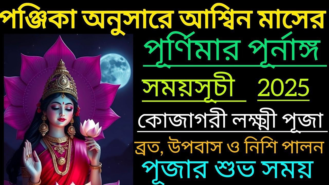 Ashwin Month Purnima 2025| Ashshin Purnima 2025 Date and Time|Kojagari ...