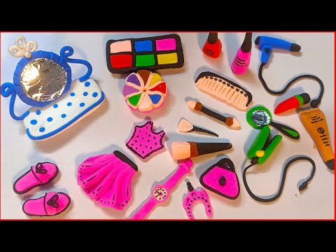 Barbie Doll Miniature Makeup Kit Making | Clay Makeup Kit