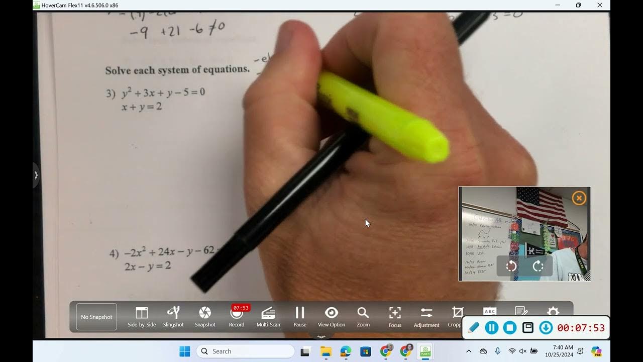 Alg2 - Quadratic/Linear Systems - YouTube