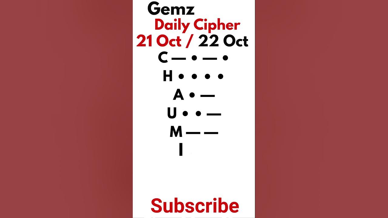 Gemz Daily Cipher Morse Code 22 Oct 23 October 2024 | Unlock Today’s Code & Rewards! # ...