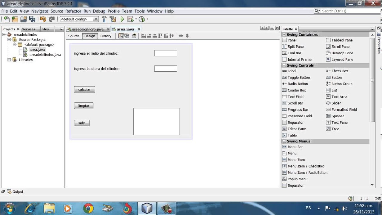 Ing. Israel López programa que calcule el area de un cilindro en java con Daira - YouTube