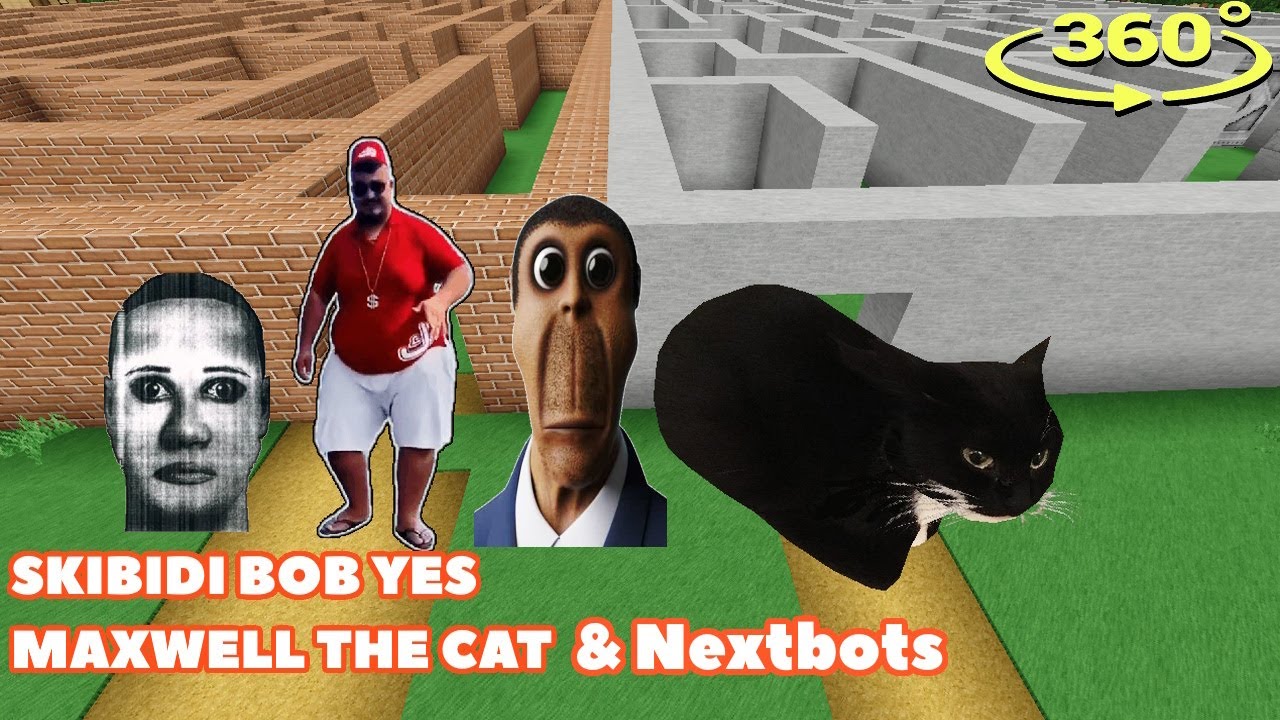 MAXWELL THE CAT, SKIBIDI BOP YES & NEXTBOTS Chasing US in MAZE ...
