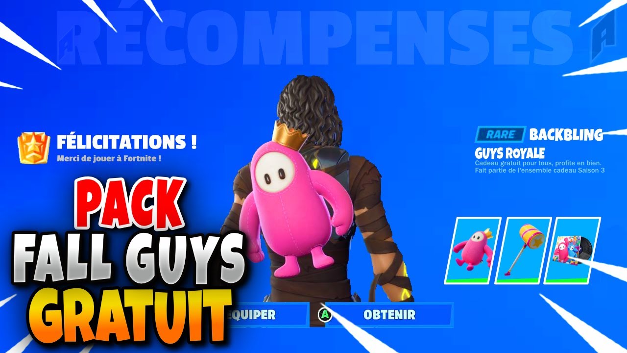 Pack Fall Guys GRATUIT pour Tous sur Fortnite Saison 3 - YouTube