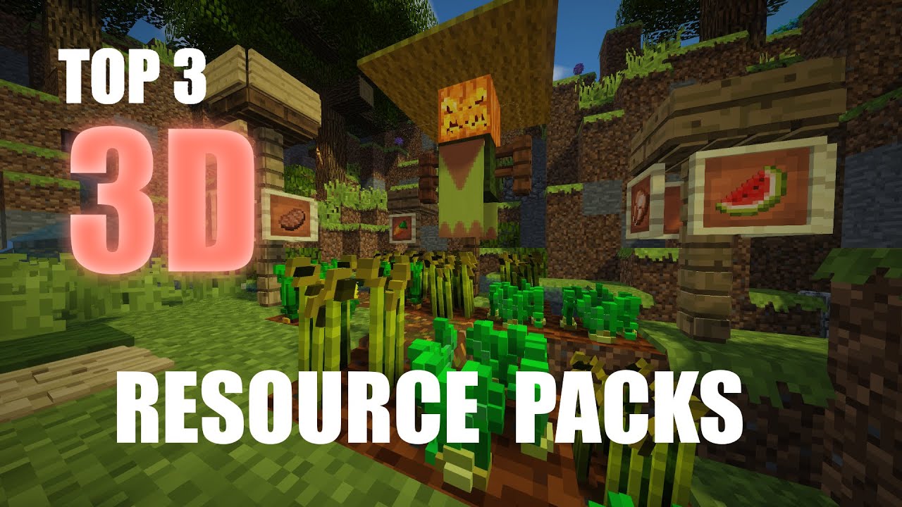 Minecraft - Top 3 3D RESOURCE PACKS - YouTube