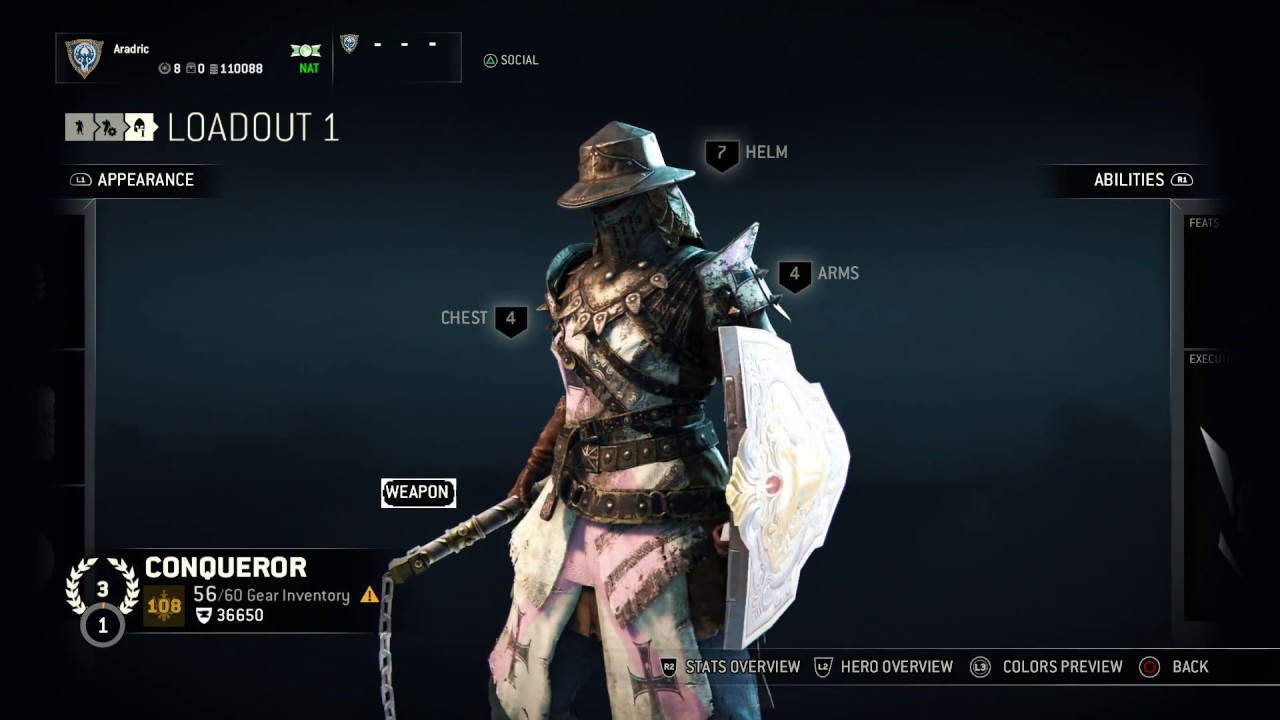 For Honor - Reputation 3 108 Heroic / Legendary Conqueror with Unique ...