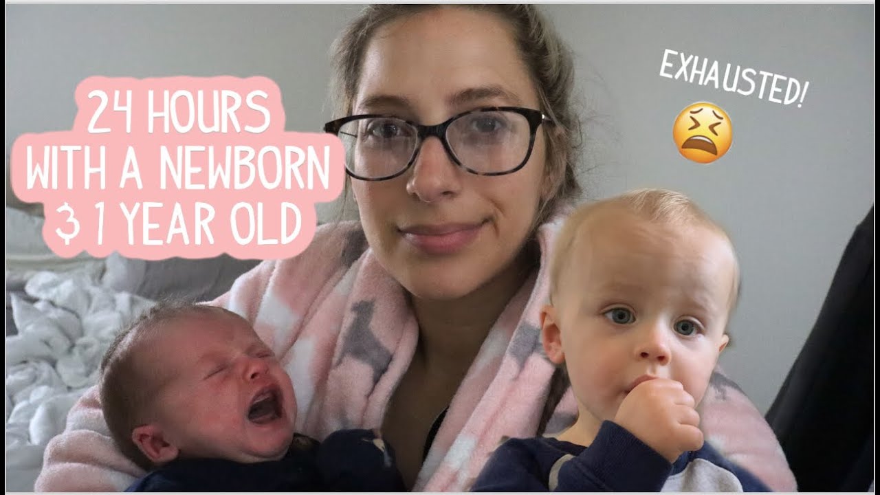 24 HOURS WITH A NEWBORN & 1 YEAR OLD! Realistic Day in the Life - YouTube